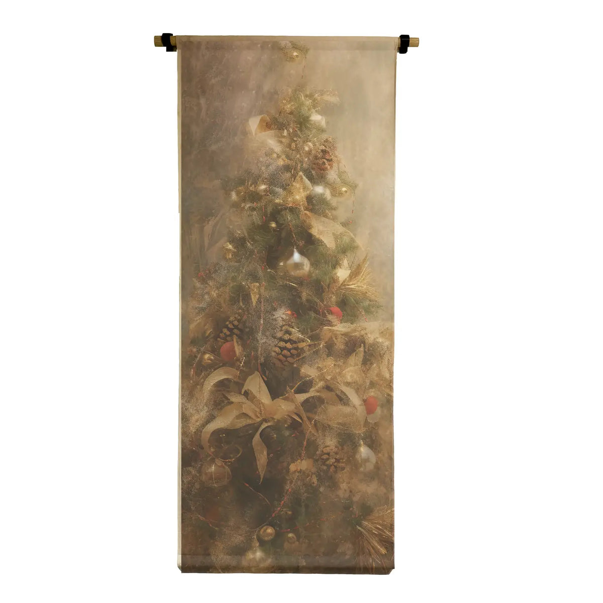 Vertical Canvas Scroll With Dowels & Brackets, Pinecone Christmas Tree ...
