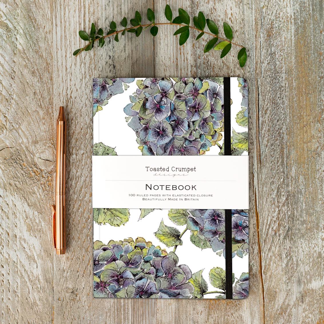 Hydrangea (Pure) A5 Lined Notebook by Toasted Crumpet – Summer’s Market ...