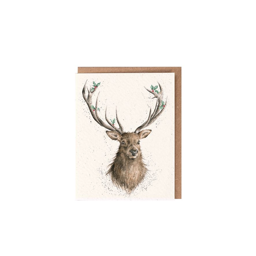 "Christmas Stag" Gift Enclosure Greeting Card & Envelope by Wrendale D ...