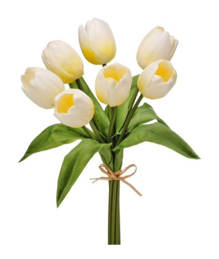 Tulip 7-Bloom Bundle, Real-Touch, Cream-Yellow, 14" – Summer’s Market ...