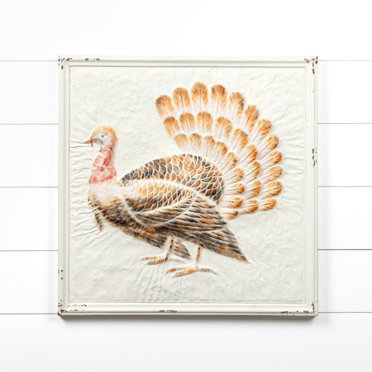 Embossed Pressed Metal Distressed Turkey Sign – Summer’s Market Floral ...