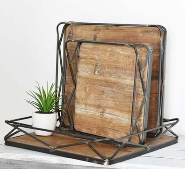 Modern Wood & Metal Tray, 3 Size Options (Pick Up Only) – Summer’s ...