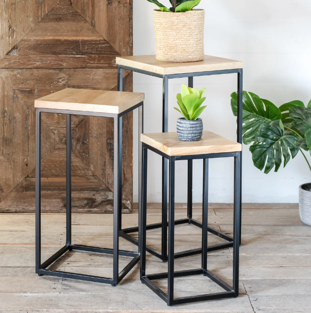Mango Wood & Metal Table Stand, 3 Size Options (Pick Up Only) – Summer ...