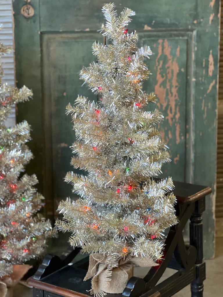 Pre-Lit Tinsel Tree, 36" – Summer’s Market Floral & Home Decor