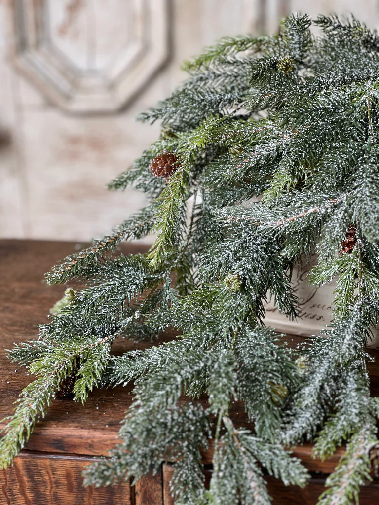 Frosted Hanging White Spruce, 34" – Summer’s Market Floral & Home Decor