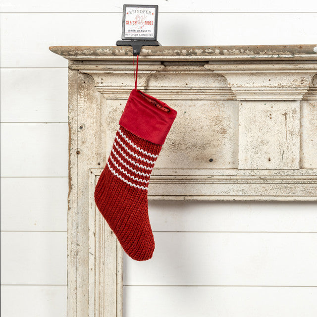 Red Christmas Stocking With White Stripes – Summer’s Market Floral ...