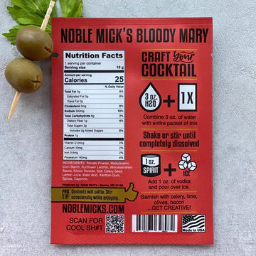 Single Serve Craft Cocktail Mix Packet by Noble Mick's, Various Flavor ...