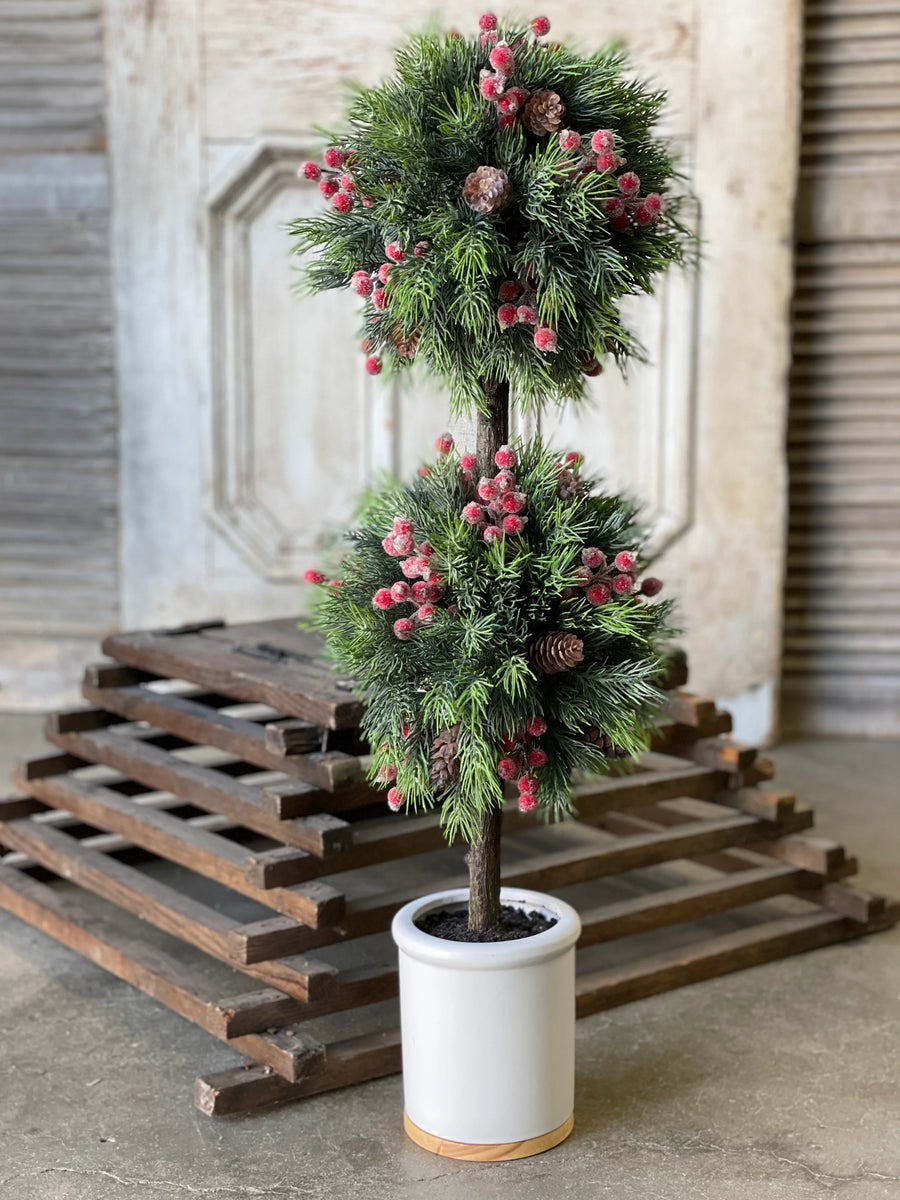 Iced Empress Berry Topiary, 27" – Summer’s Market Floral & Home Decor