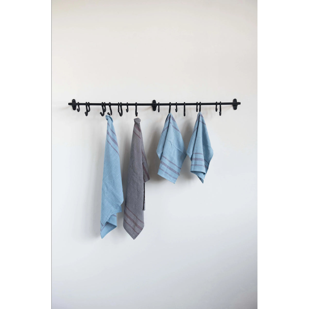 Cast Metal Wall Rod With 18 Hooks, Black – Summer’s Market Floral ...