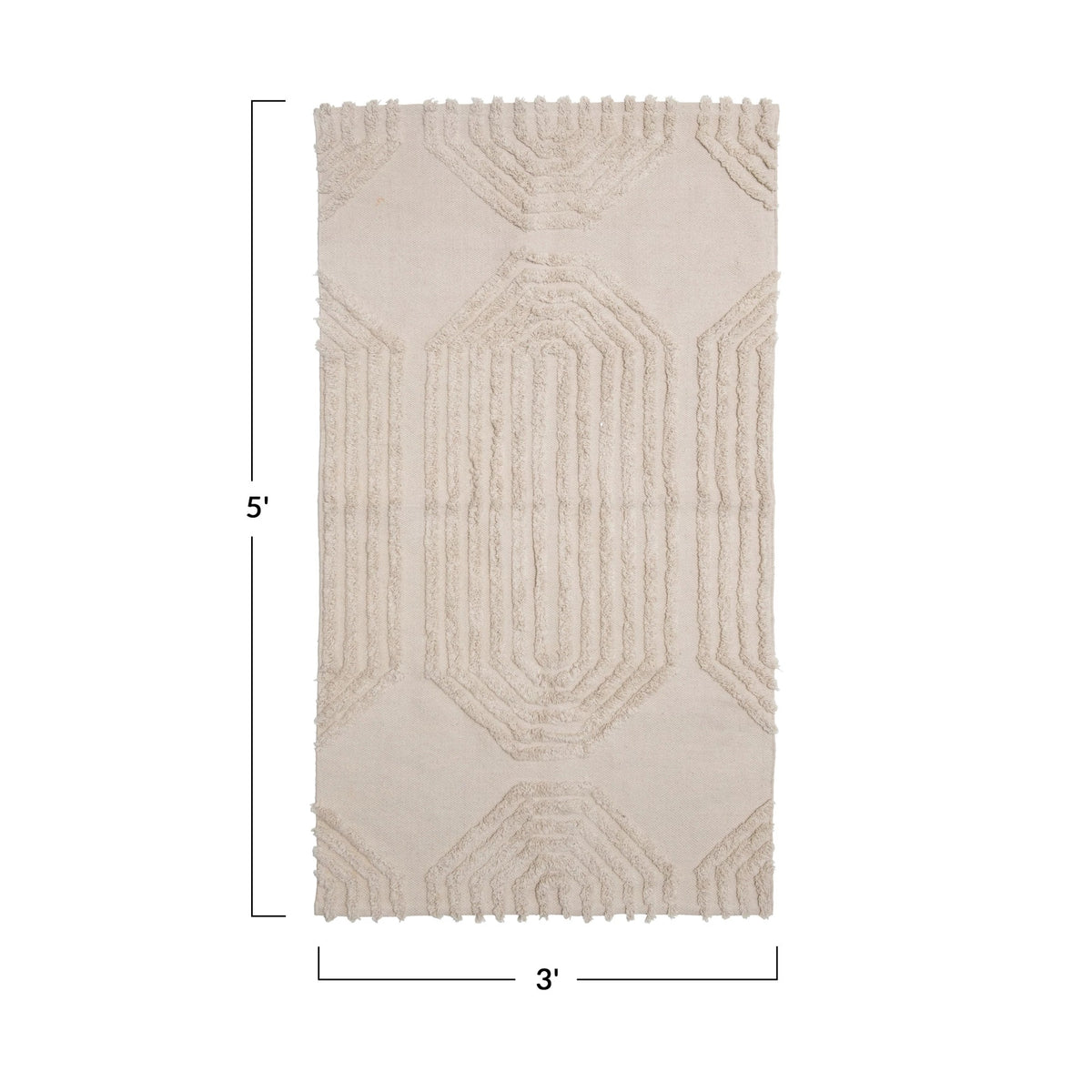 Cotton Tufted Rug, Cream Color – Summer’s Market Floral & Home Decor
