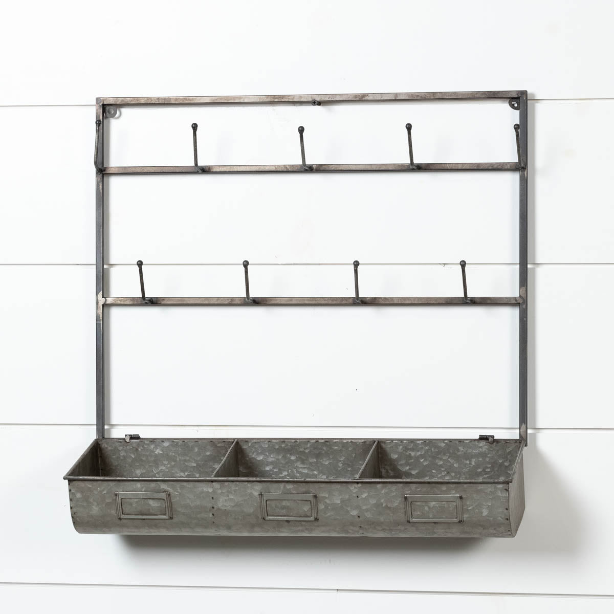 Metal Hanging Tray With Hooks – Summer’s Market Floral & Home Decor