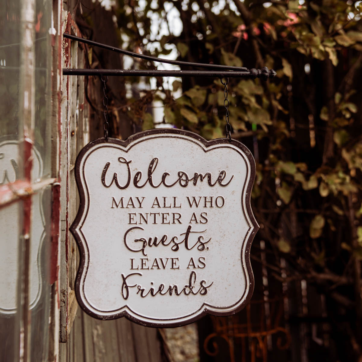 “Guests Leave As Friends” Metal Bracket Sign – Summer’s Market Floral ...